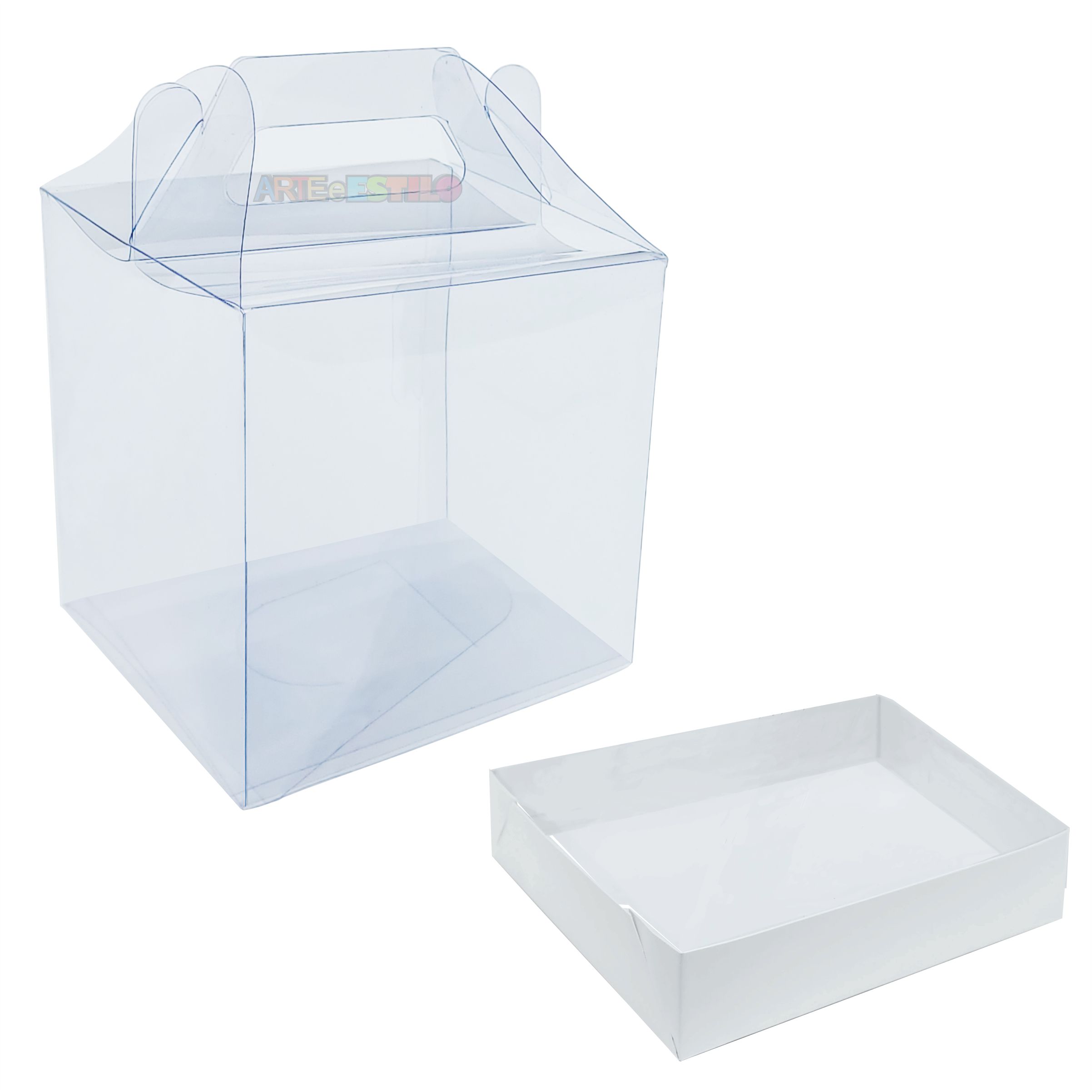 10 Caixas modelo Maletinhas de Acetato 12x12x12 cm com Berço para ...
